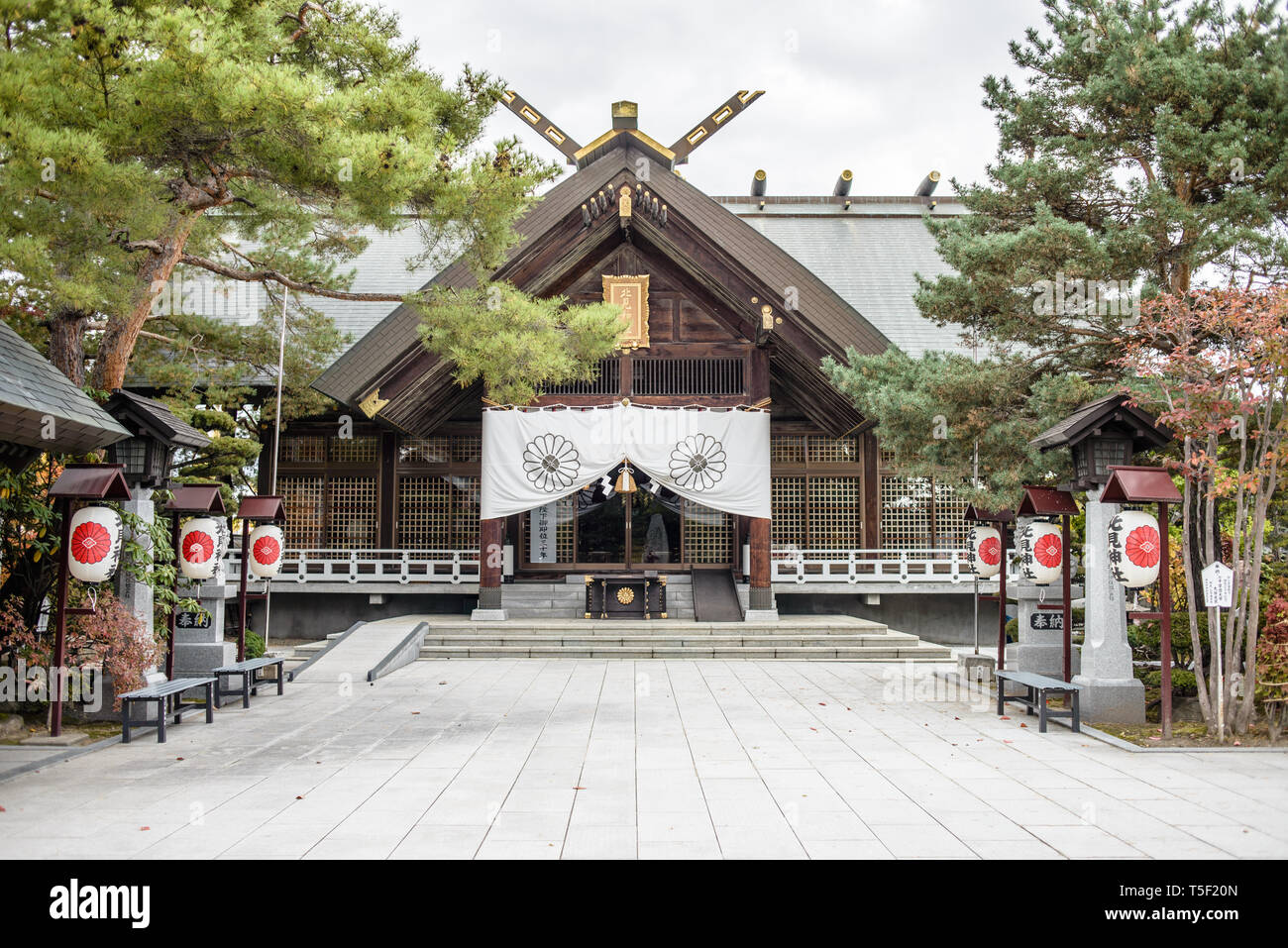 Shinto shrine in Kitami, Hokkaido, Japan Stock Photo - Alamy