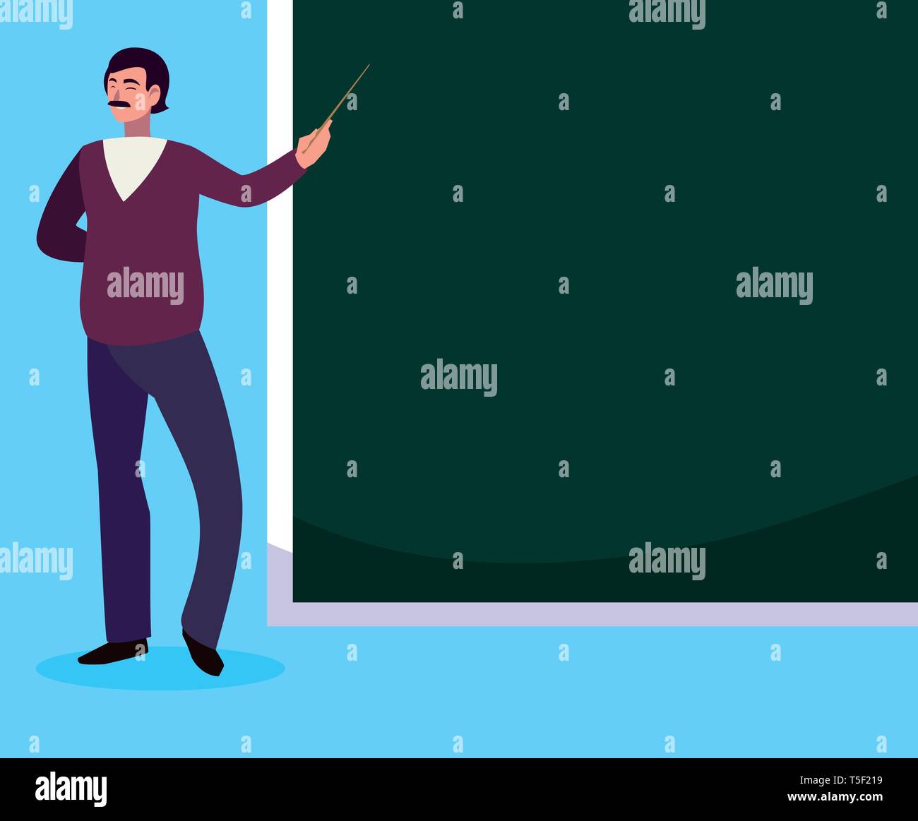 teacher male with chalkboard character vector illustration design Stock ...
