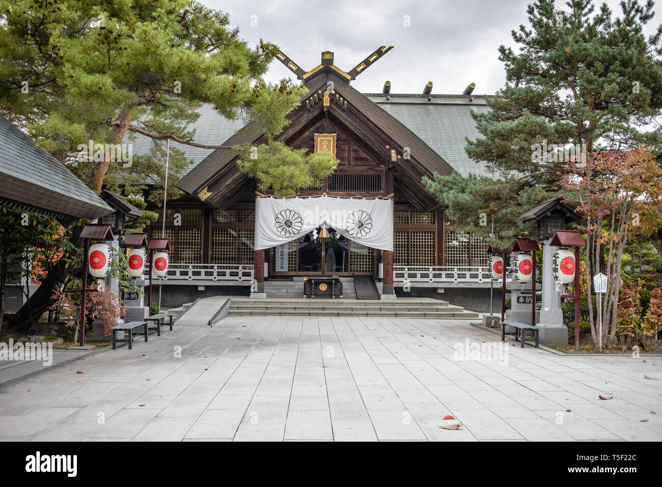 Shinto shrine in Kitami, Hokkaido, Japan Stock Photo - Alamy