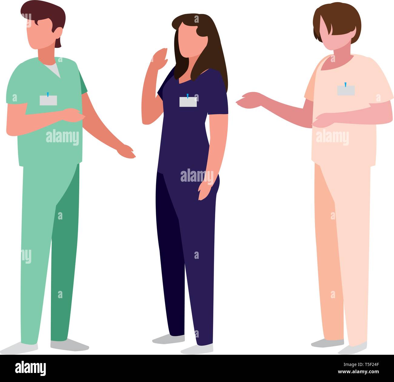 group medicine workers with uniform characters vector illustration ...