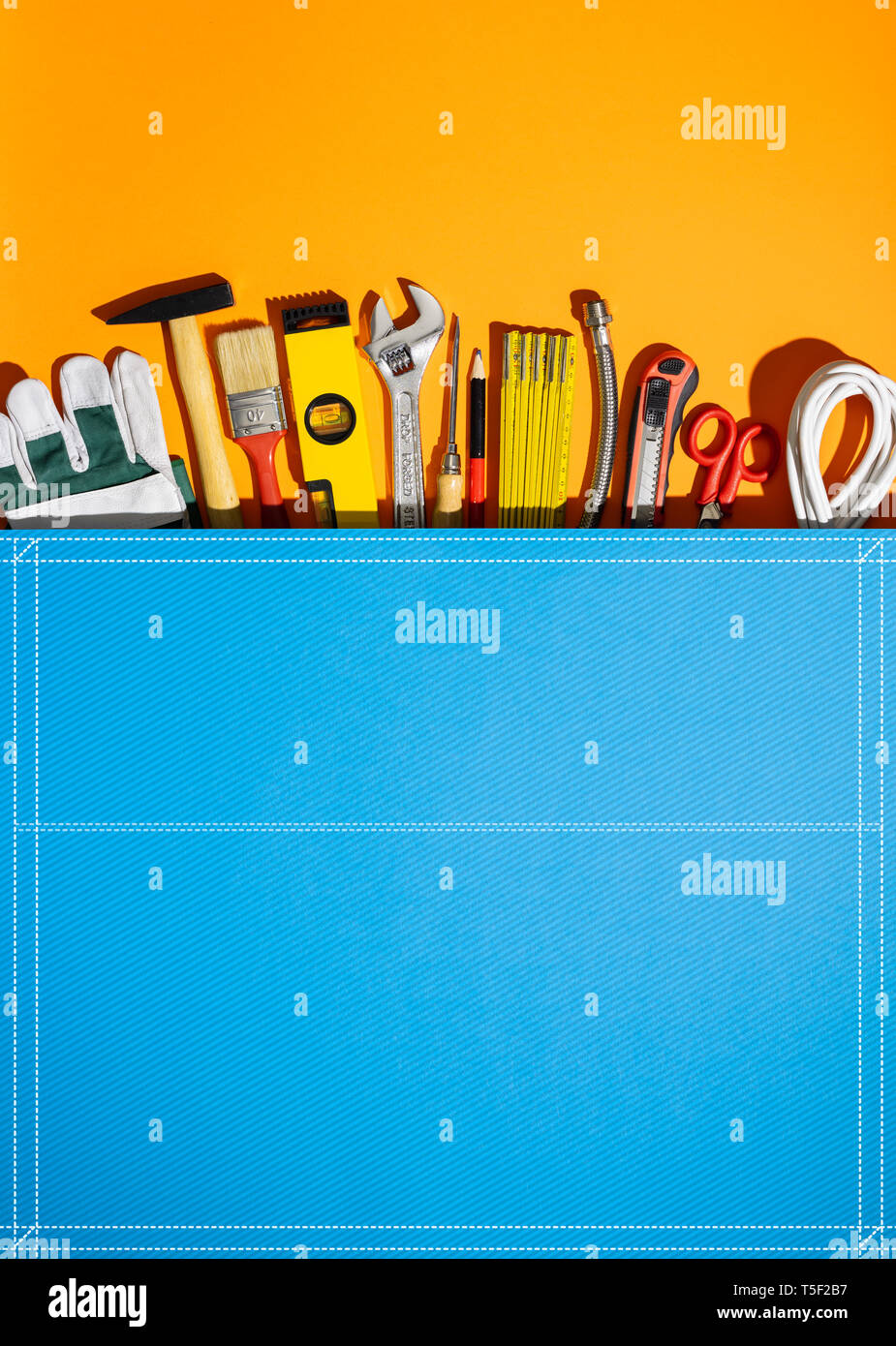 Huge pocket with set of DIY and home renovation tools, all in one ...