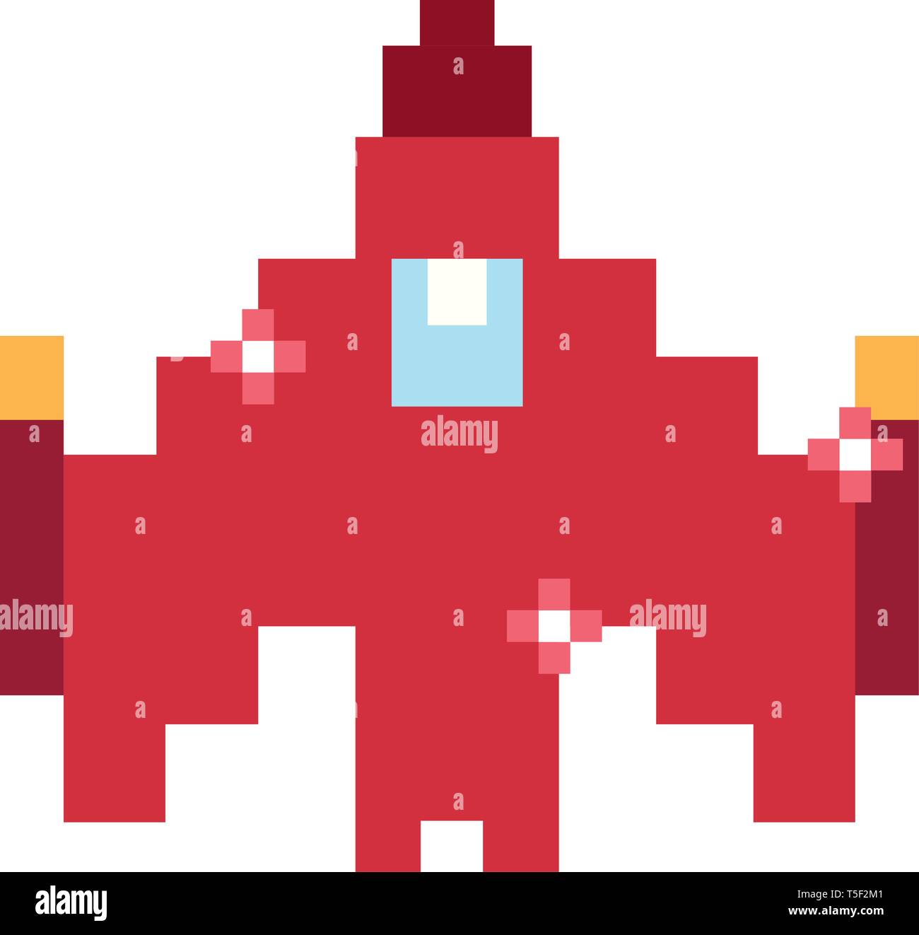 rocket spaceship video game retro vector illustration design Stock ...