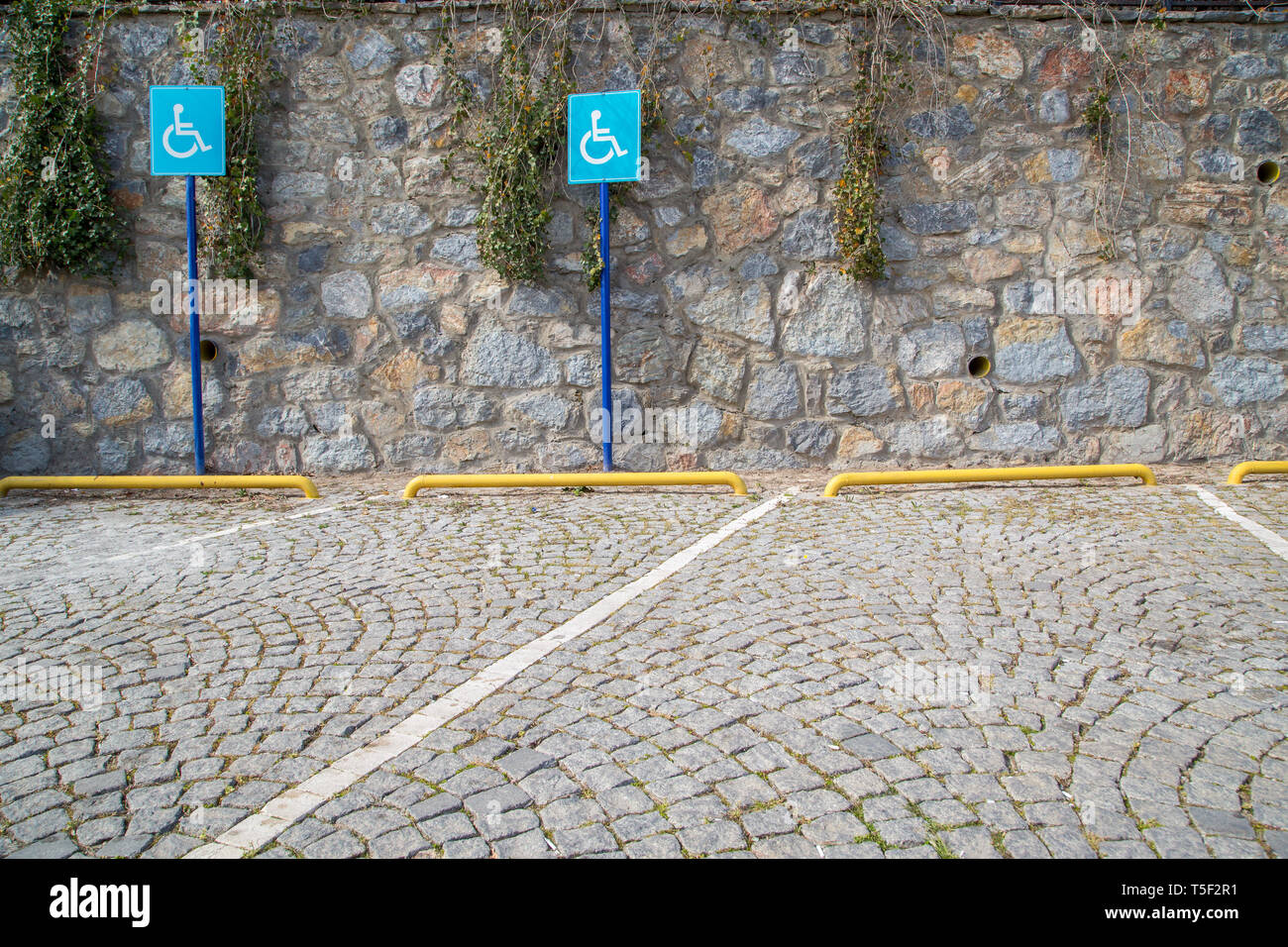 open-air Parking for disabled people in Turkey Stock Photo - Alamy