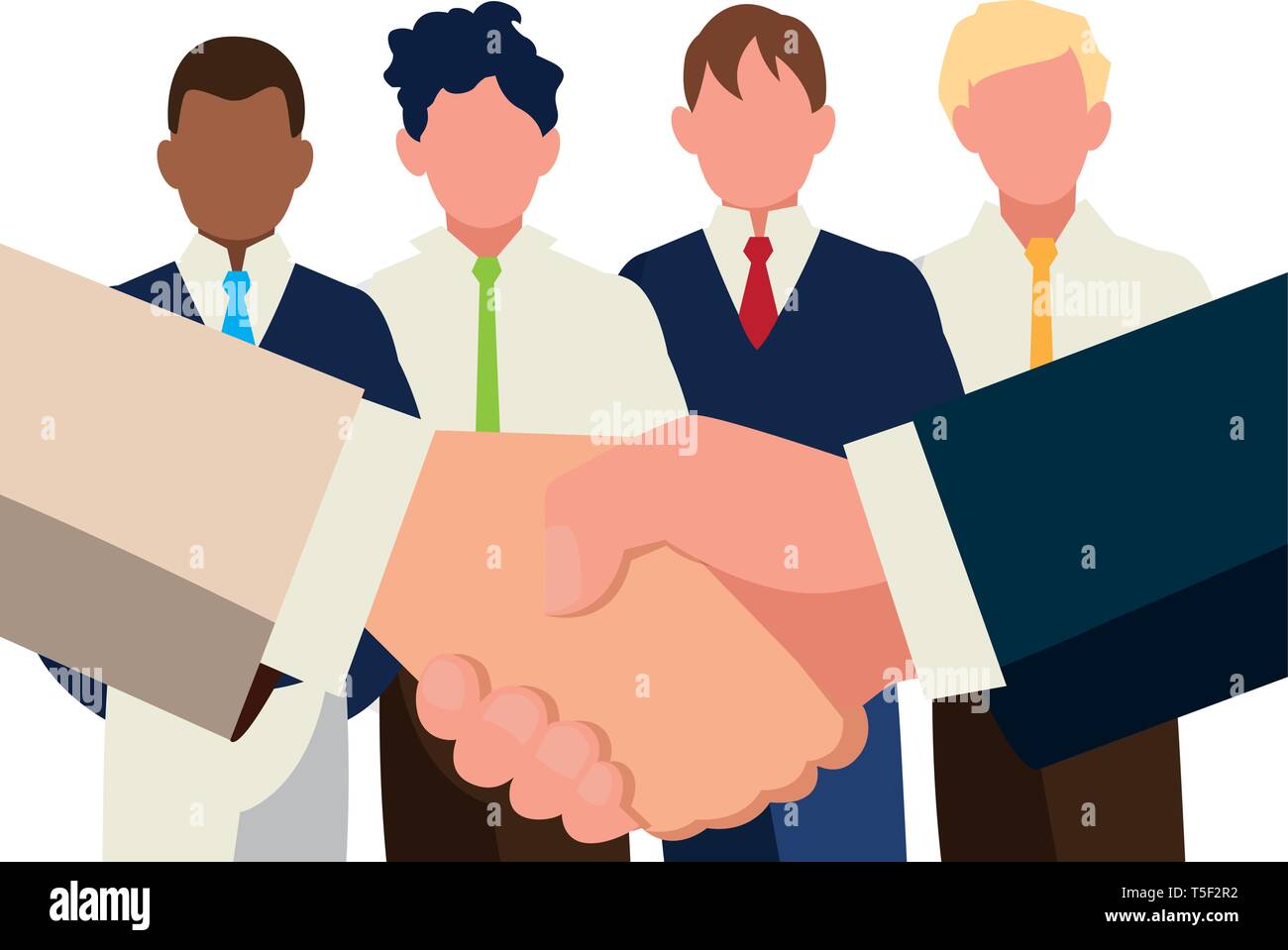 businessmen group teamwork characters vector illustration design Stock ...