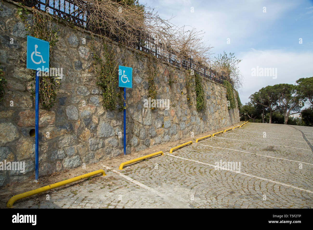 open-air Parking for disabled people in Turkey Stock Photo - Alamy