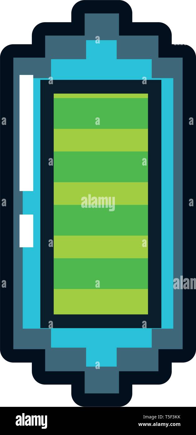 battery power video game pixelated vector illustration design Stock ...