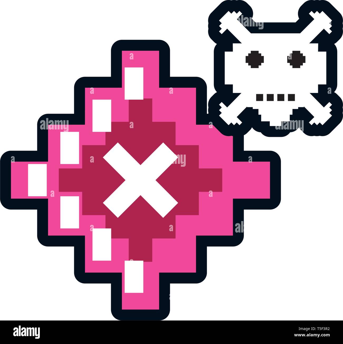 Skull pixel art head skeleton hi-res stock photography and images - Alamy