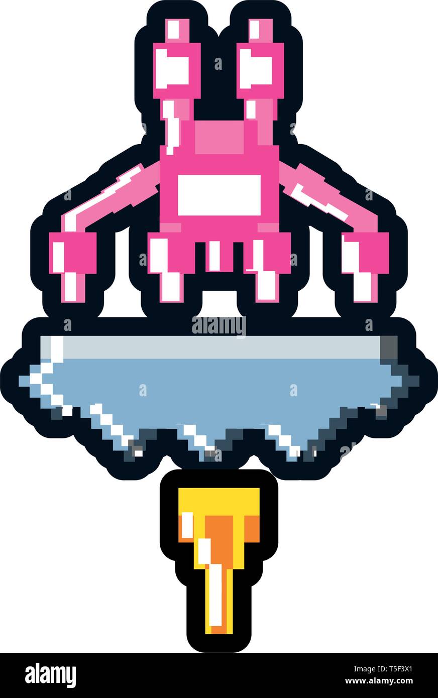 video game monster alien pixelated vector illustration design Stock ...