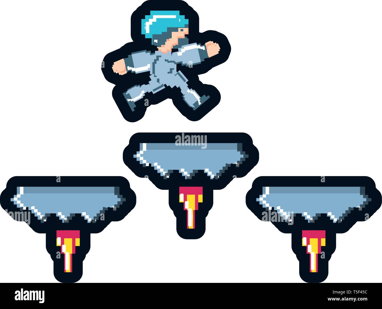 video game jumping avatar pixelated vector illustration design Stock ...