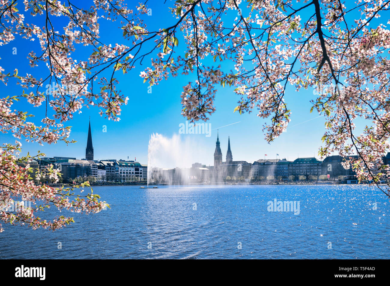 Inner alster and alster fountain hi-res stock photography and images ...