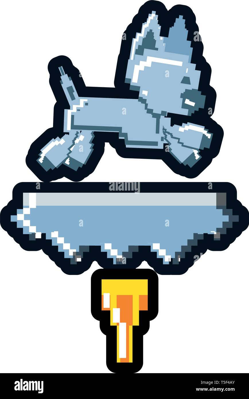 video game pixelated robotic dog vector illustration design Stock ...