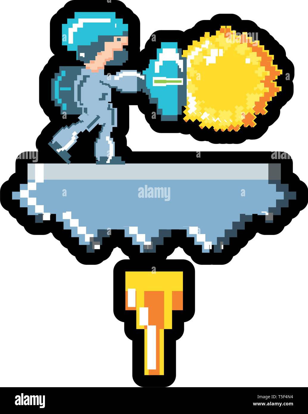 video game avatar with fire ball pixelated vector illustration design ...
