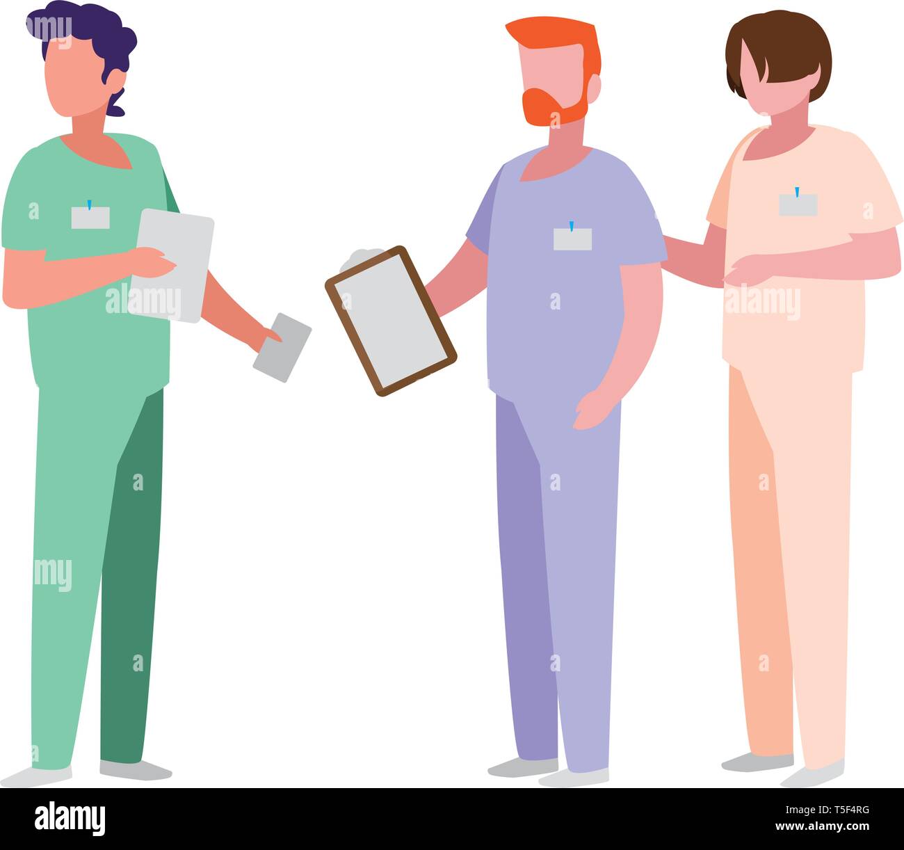 male medicine workers with uniforms vector illustration design Stock ...
