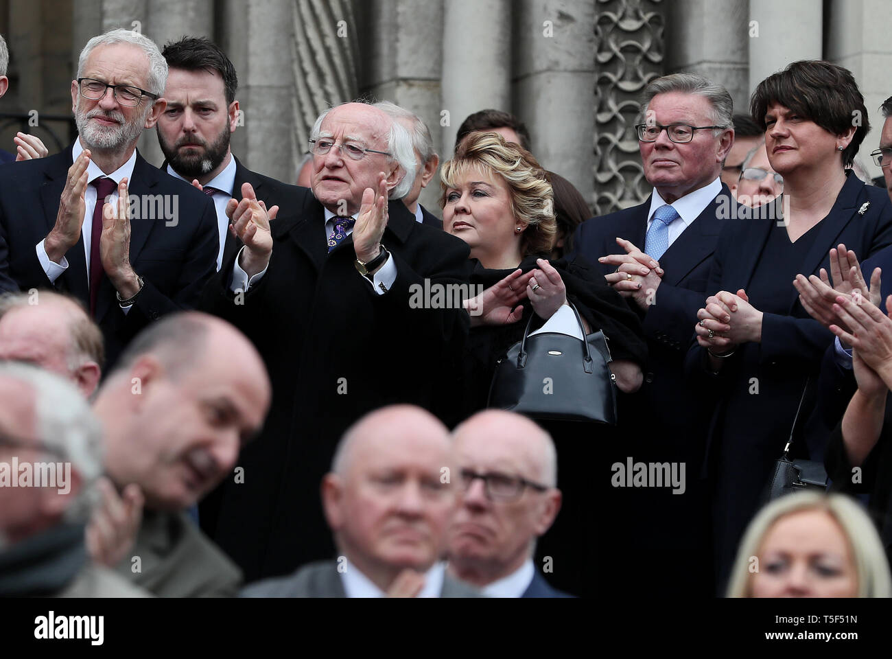 President Michael D. Higgins, Labour Party leader Jeremy Corbyn (left ...