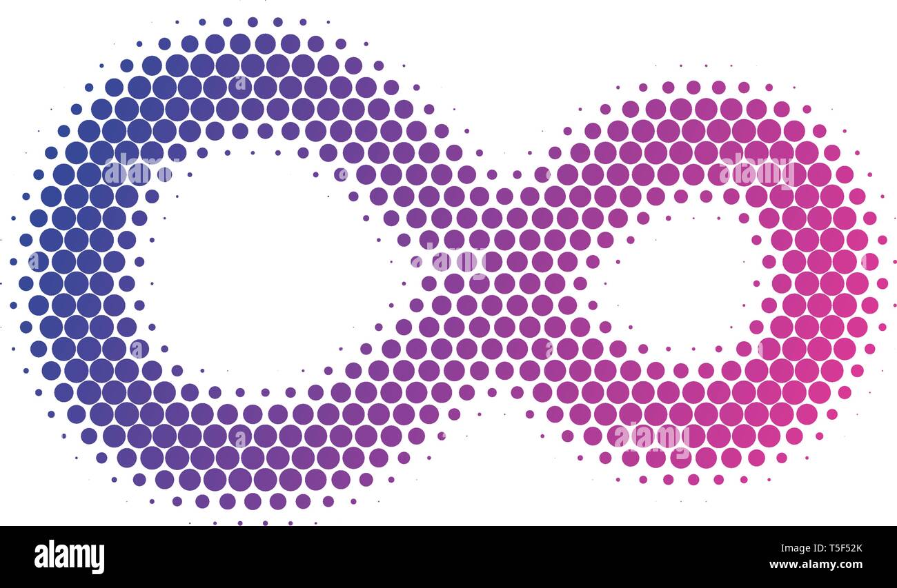 Infinity symbol in halftone. Dotted illustration isolated on a white ...