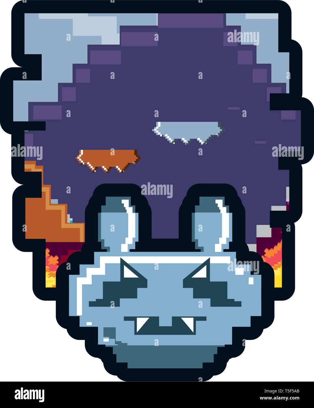 video game pixelated robotic dog vector illustration design Stock ...