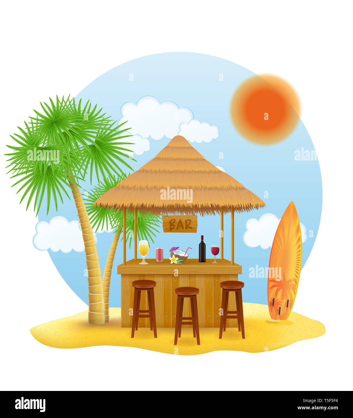 beach stall bar for summer holidays on resort in the tropics vector ...