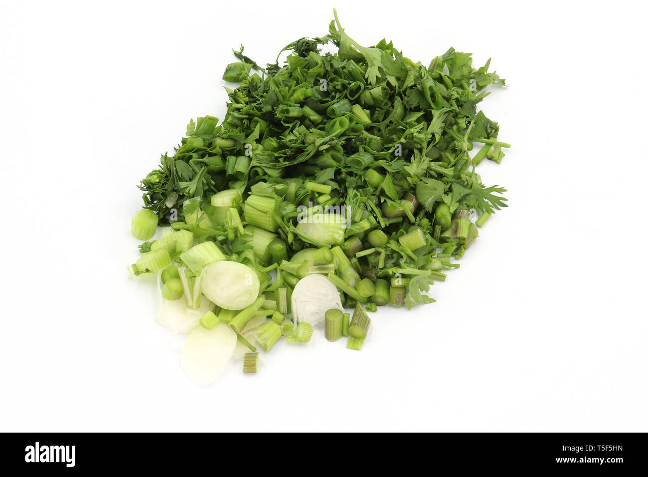 chopped coriander isolated on white background. High resolution image ...