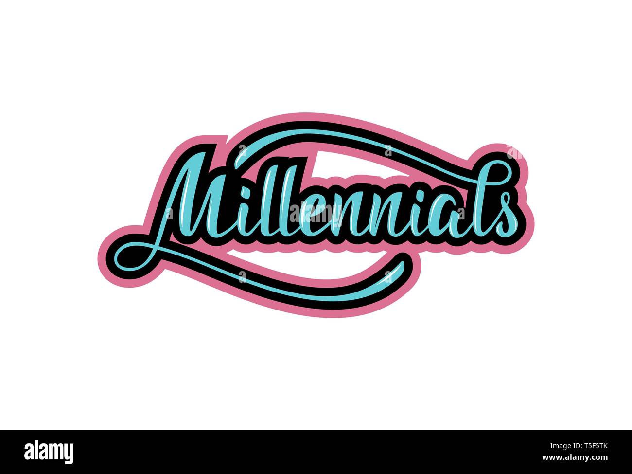 Handwritten phrase Millennials. Lettering Stock Vector Image & Art - Alamy