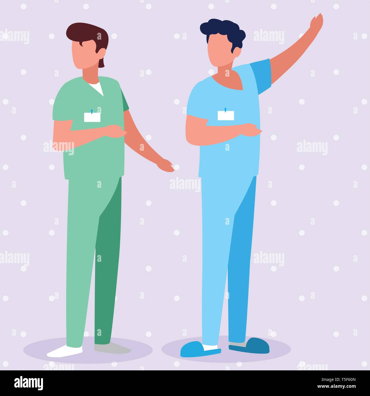 male medicine workers with uniforms vector illustration design Stock ...