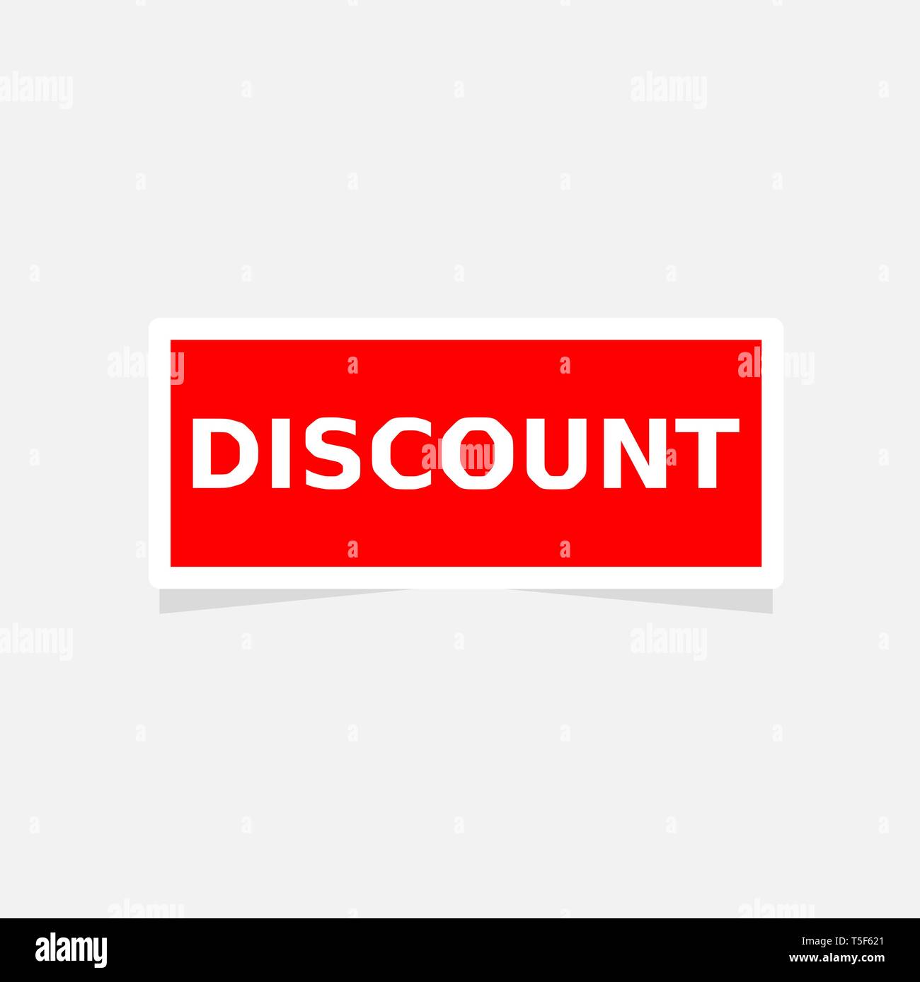 sticker red label discount on white background vector Stock Vector ...