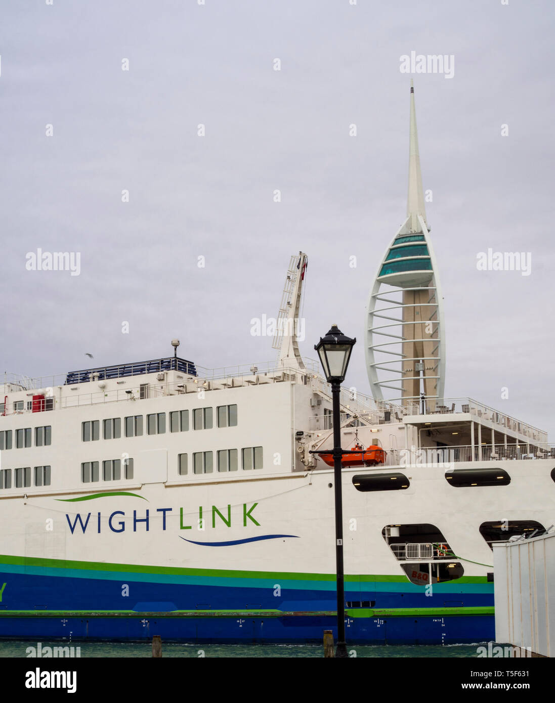 View of the Wightlink ferry docking at Portsmouth, Hampshire, UK Stock ...