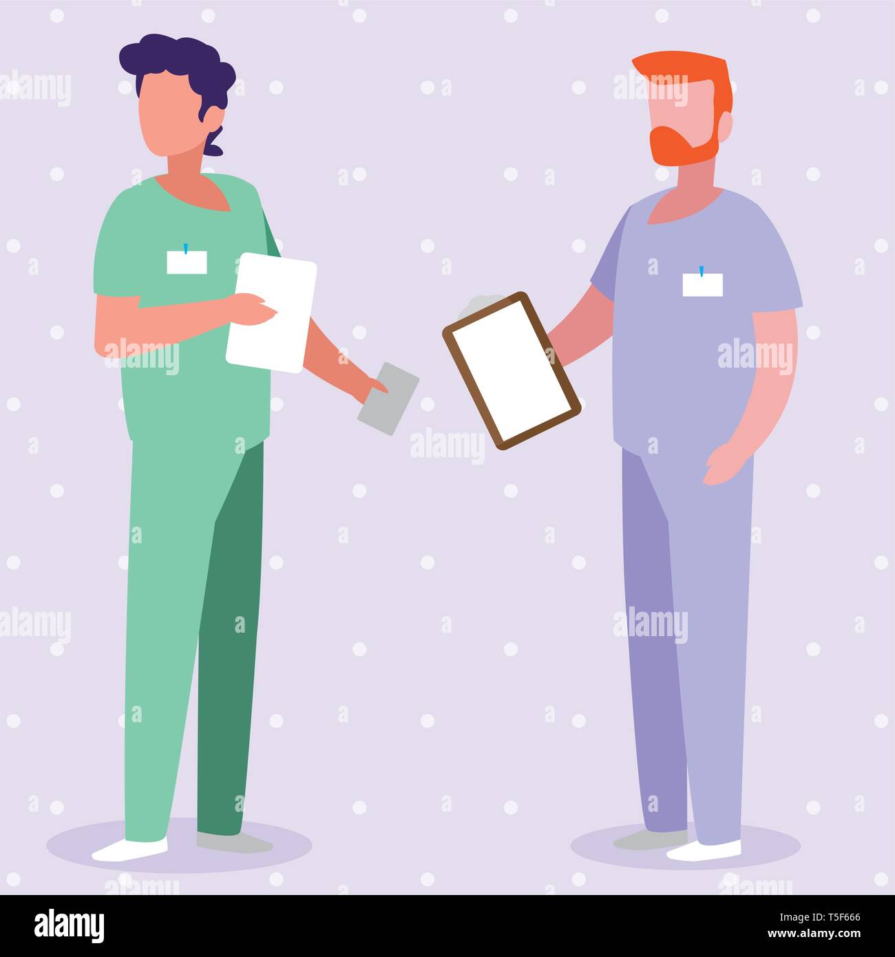 male medicine workers with uniforms vector illustration design Stock ...