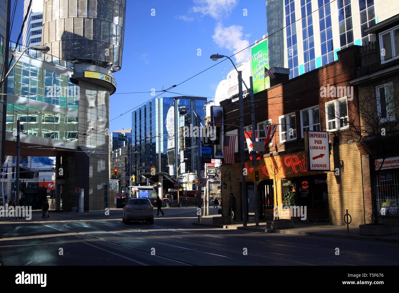 TORONTO, CANADA - JANUARY 8. 2012: View on junction in central Toronto ...