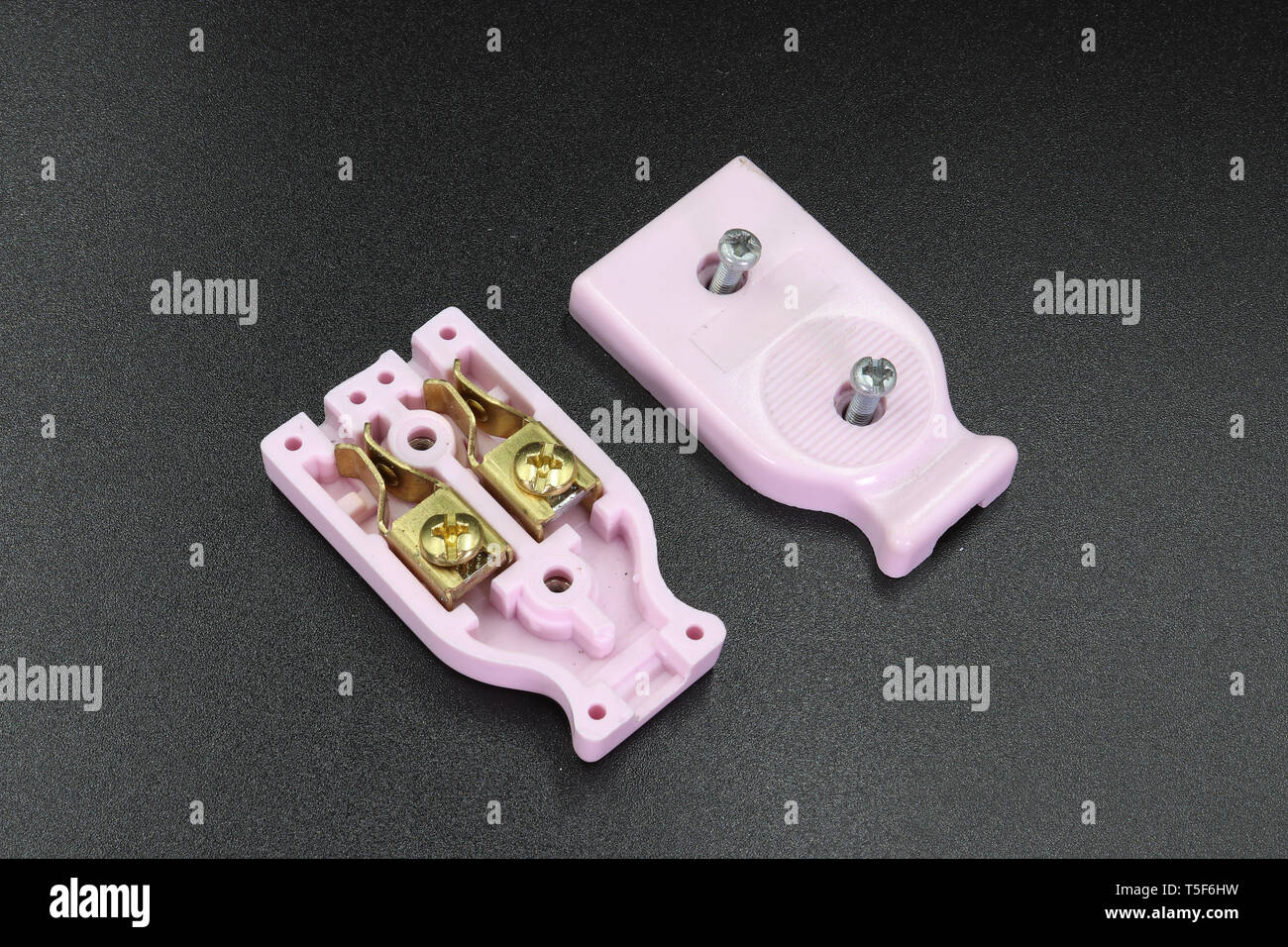 power plugs what's inside, isolated on black studio background High ...