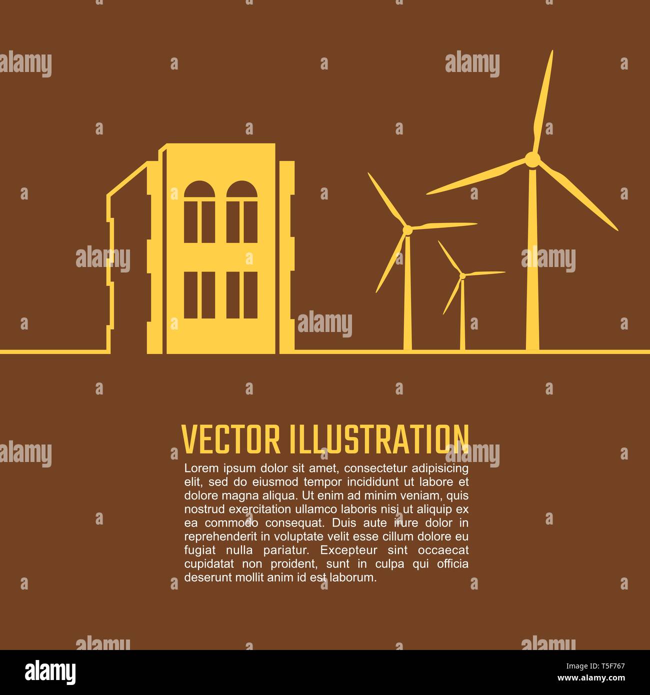 Smart home and wind turbine. Vector illustration Stock Vector Image ...