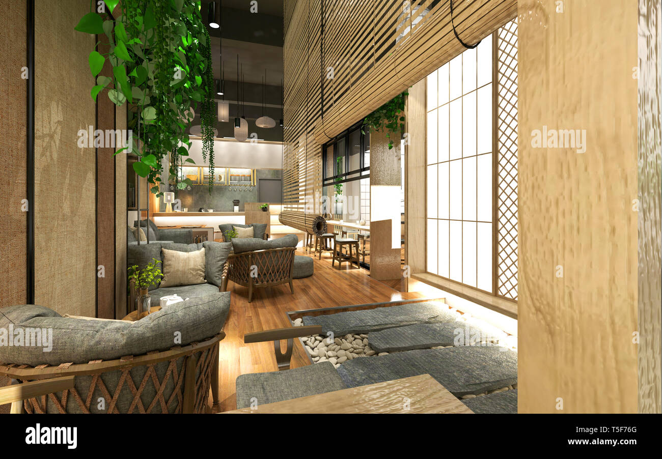 3d render of cafe restaurant Stock Photo - Alamy