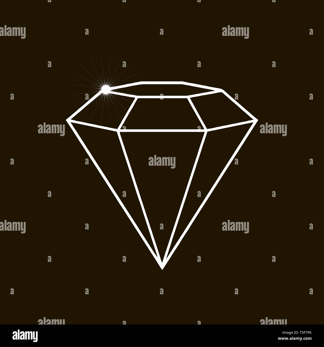 outline jewelry with precious stones, diamonds, vector illustration 10 ...