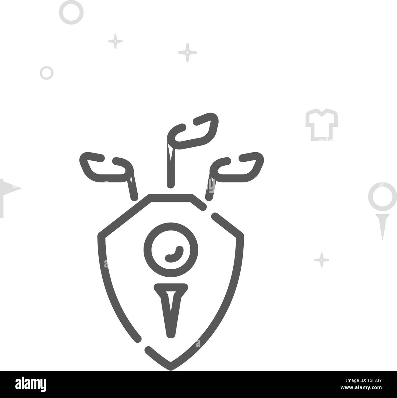 Golf Club Shield Emblem Vector Line Icon. Golf Club, Country Club ...