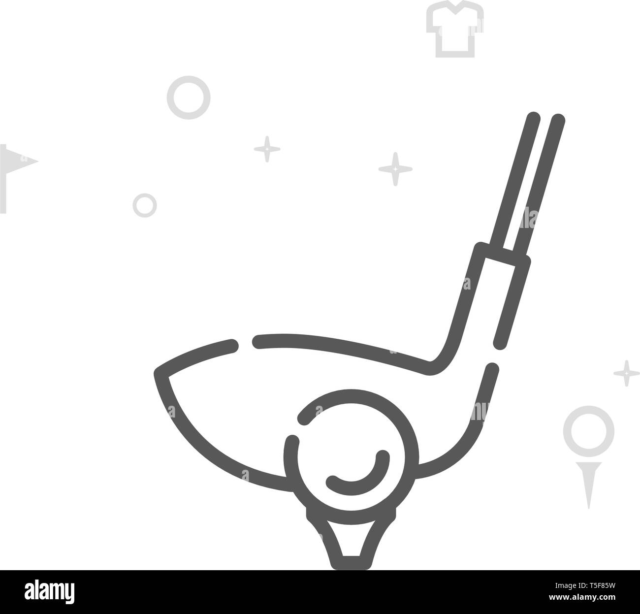 Golf Club, Ball and Tee Vector Line Icon. Golf Club, Country Club ...