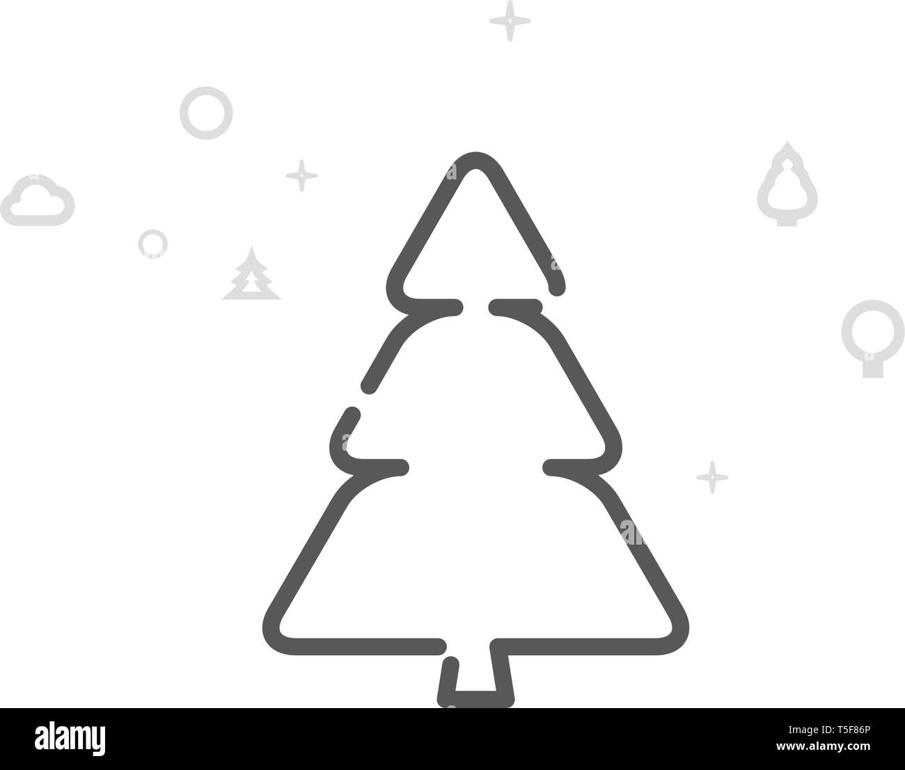 Fir Tree, Spruce Vector Line Icon. Wild Tree Symbol, Pictogram, Sign ...
