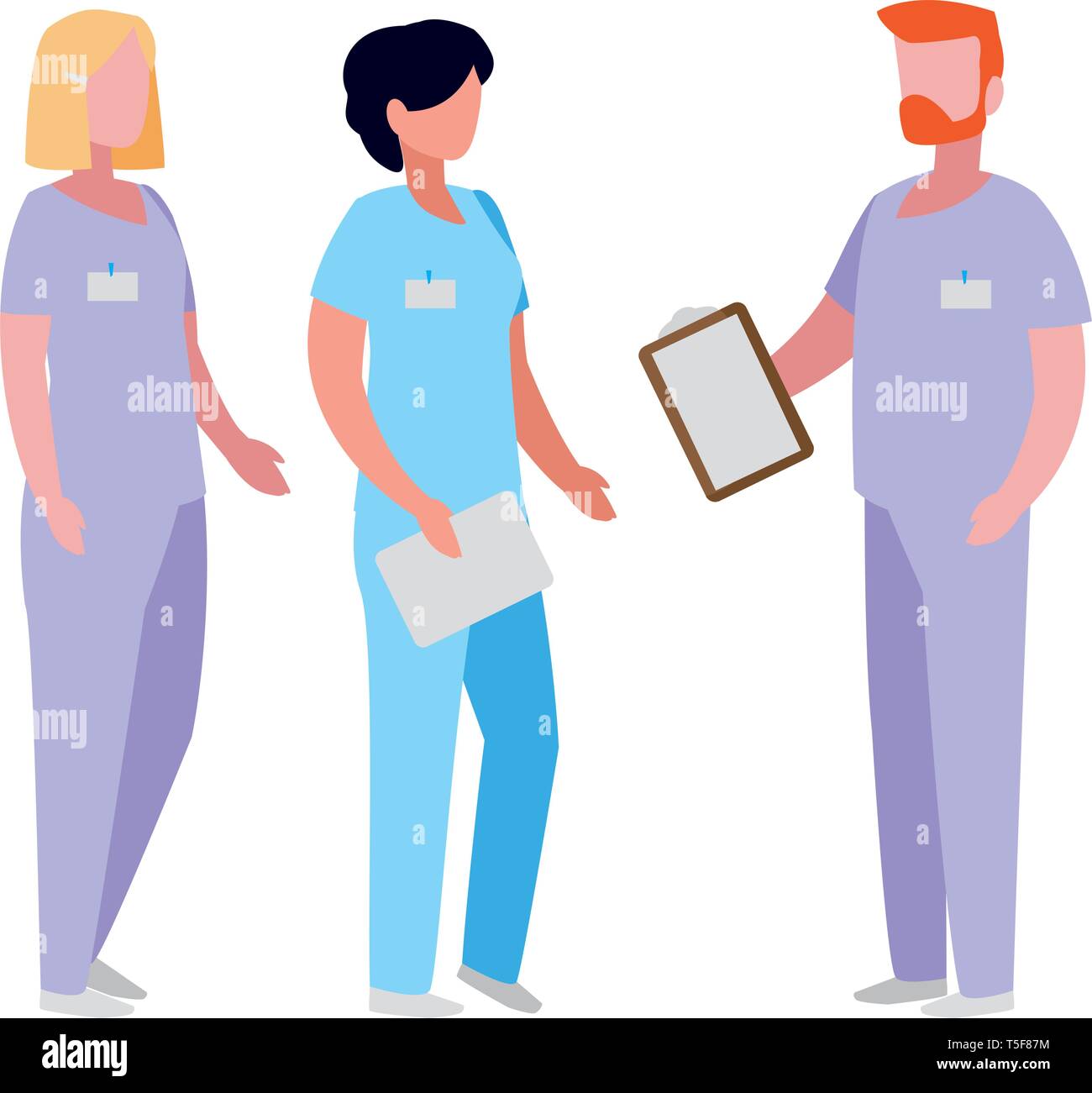 group medicine workers with uniform characters vector illustration ...