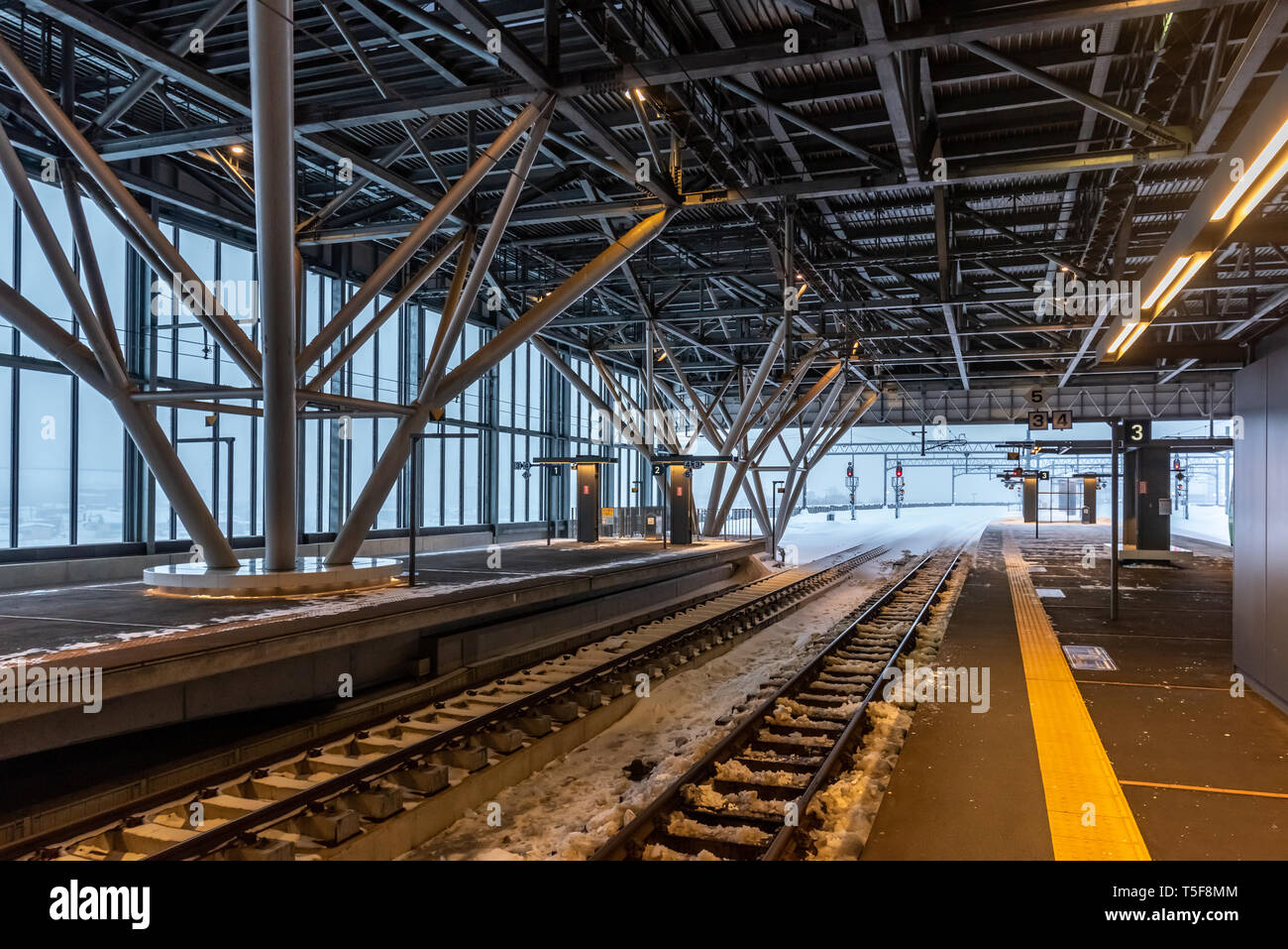 Japan railway track public transport transportation platform blue hi ...