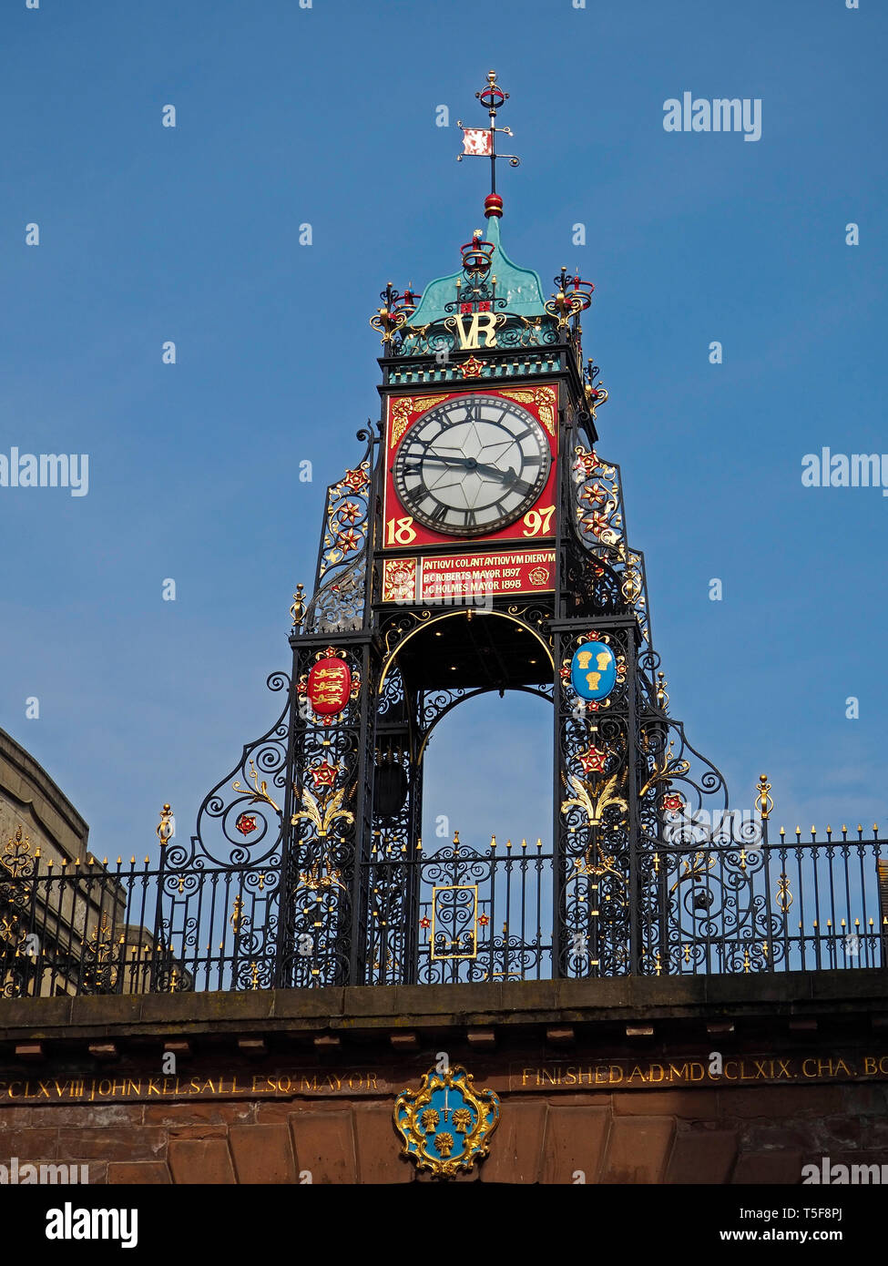 Victorian Eastgate Clock Chester City, England UK United Kingdom Europe ...
