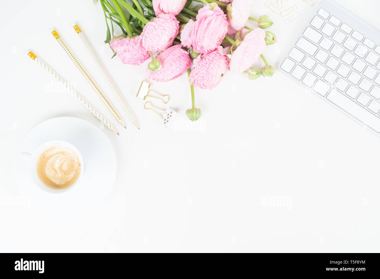Top view home office workspace Stock Photo - Alamy