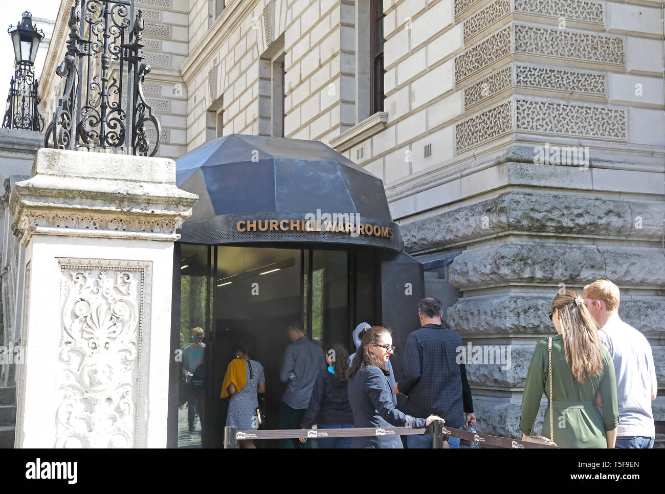 The entrance to the Churchill War Rooms, a museum that is one of 5 ...
