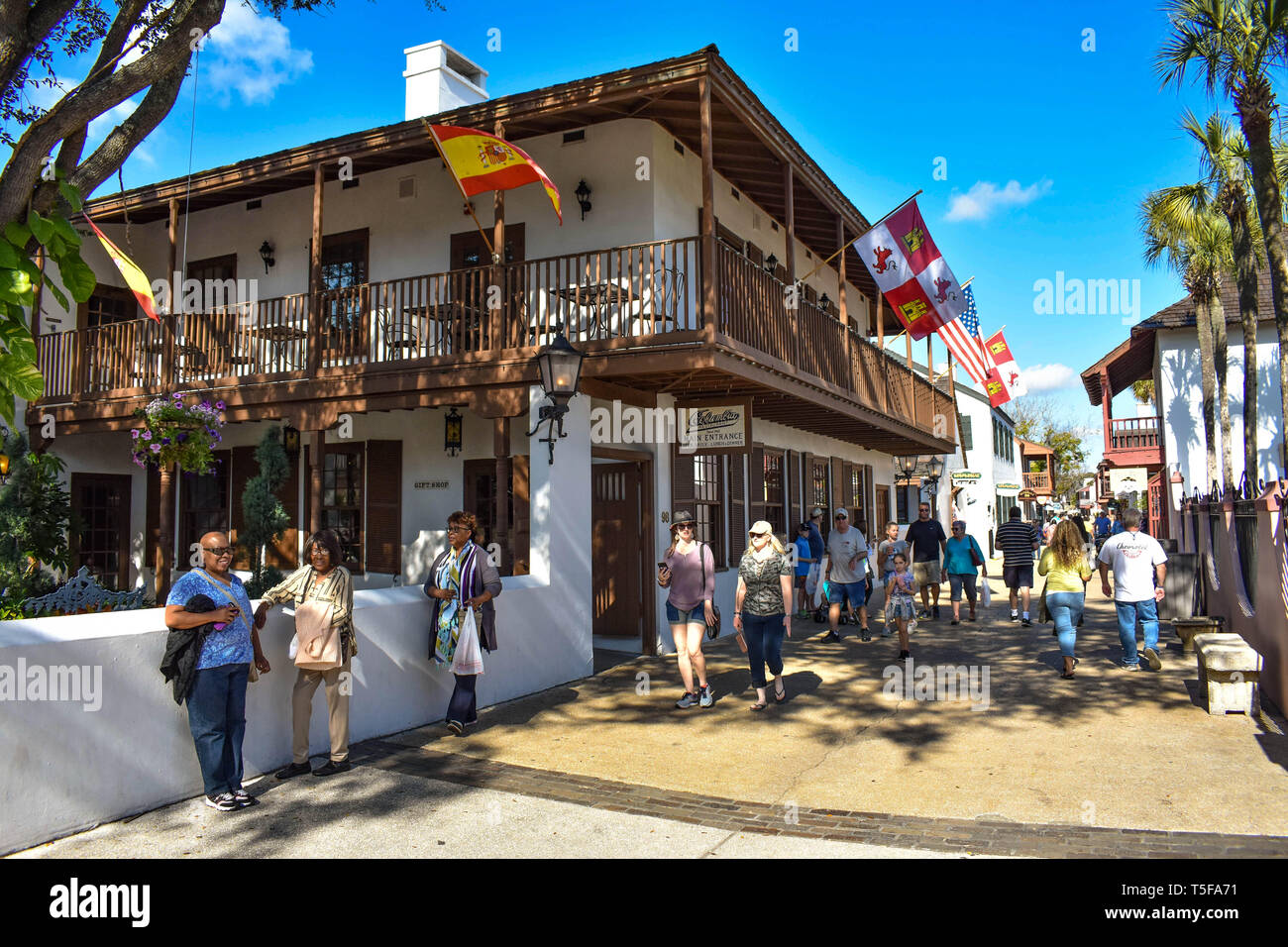 St. Augustine, Florida. January 26 , 2019 . People enjoying colonial ...