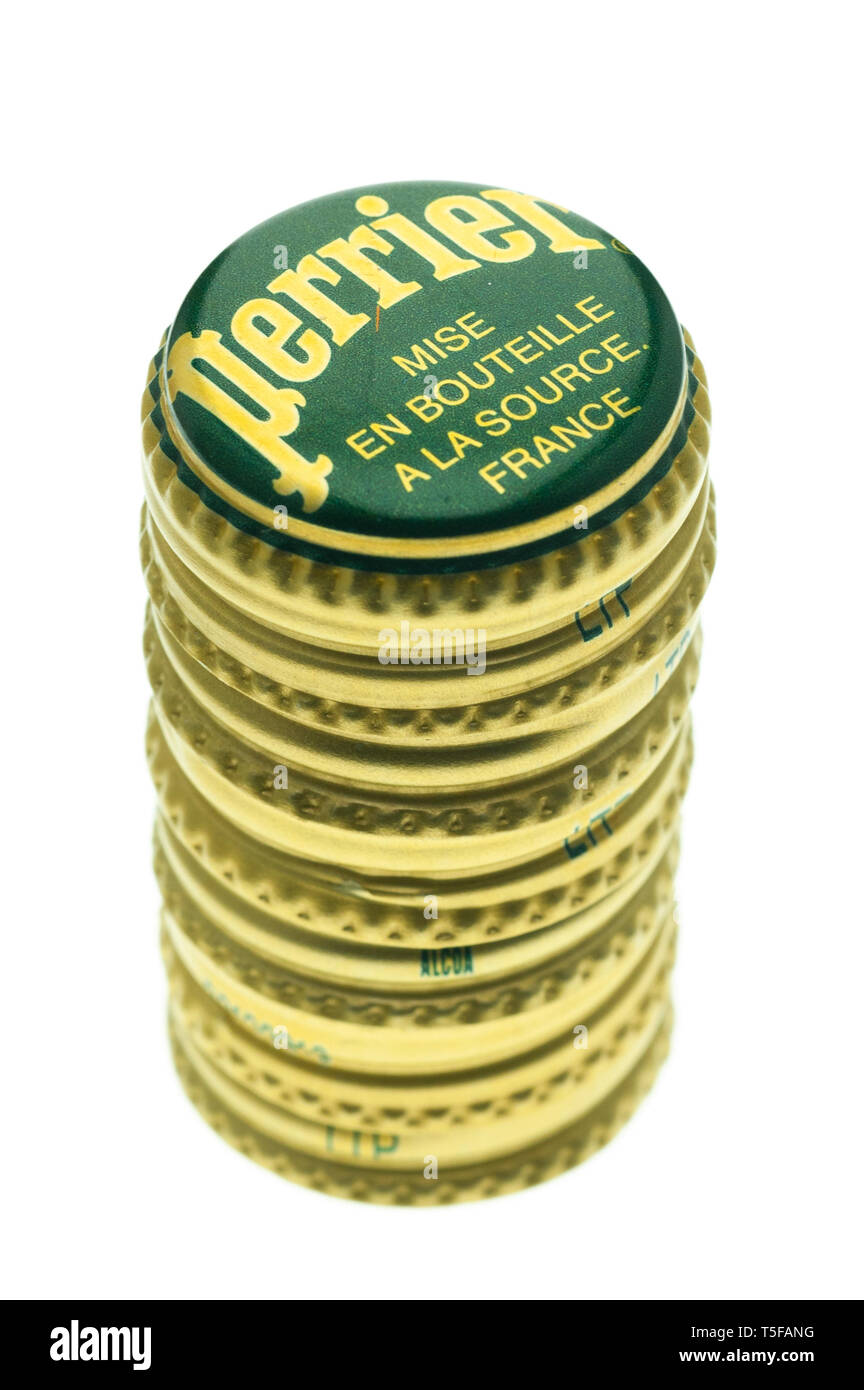 Perrier Bottle Tops, Perrier is a French brand of natural mineral water ...