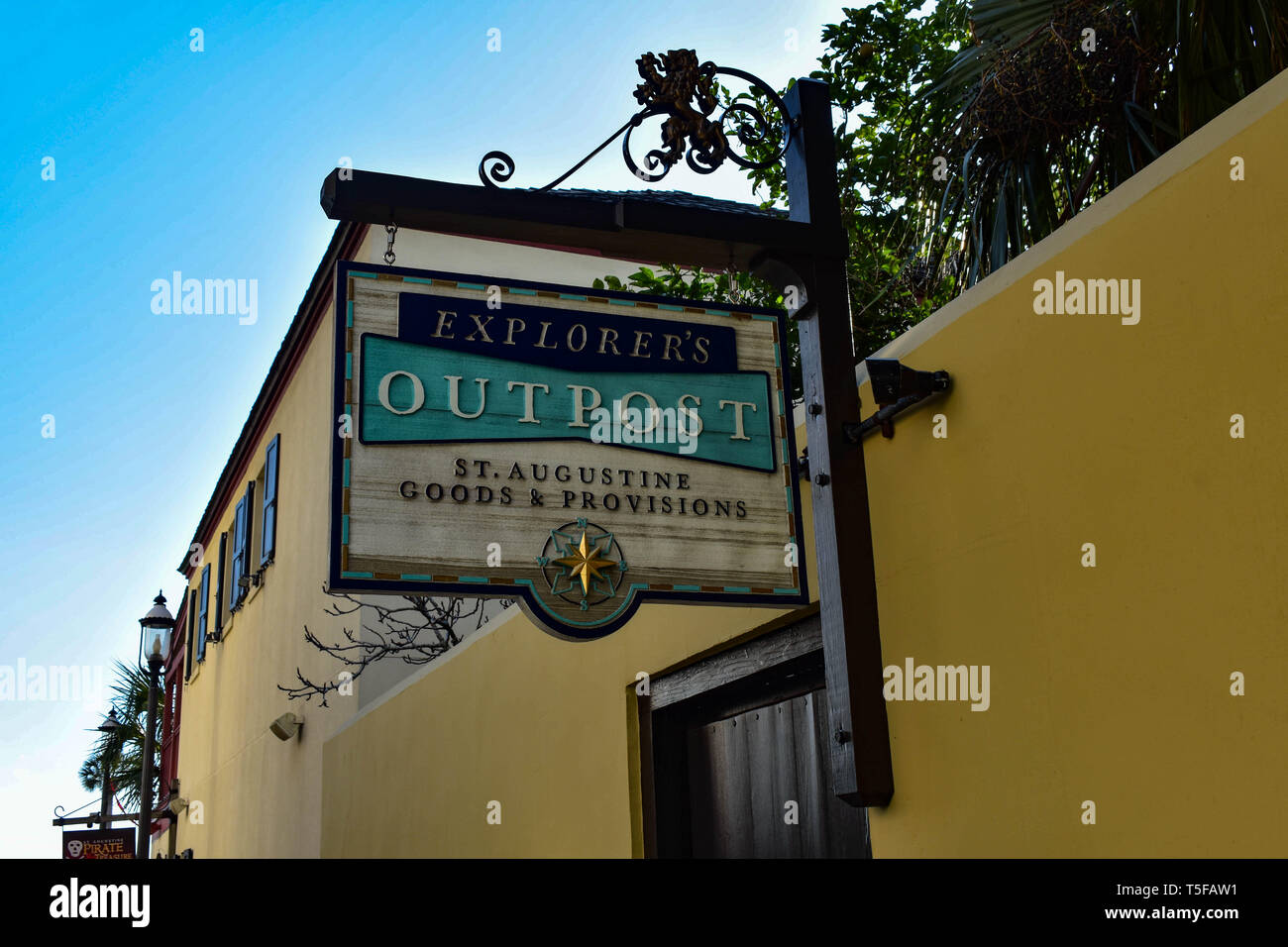 St. Augustine, Florida. January 26 , 2019. Outpost Sign in St. George ...