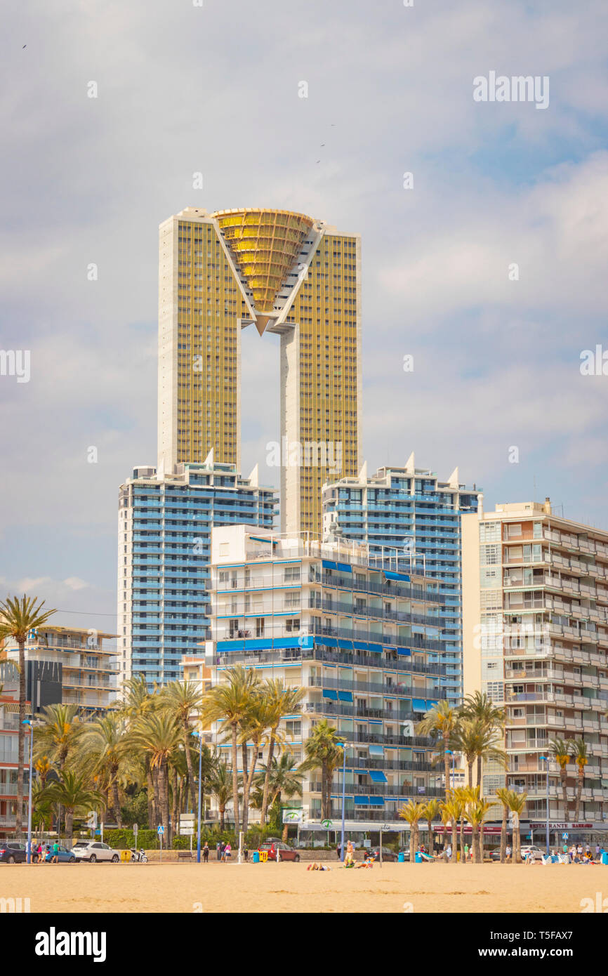 the unusual twin towers of the 47 floor Intempo residential skyscraper ...