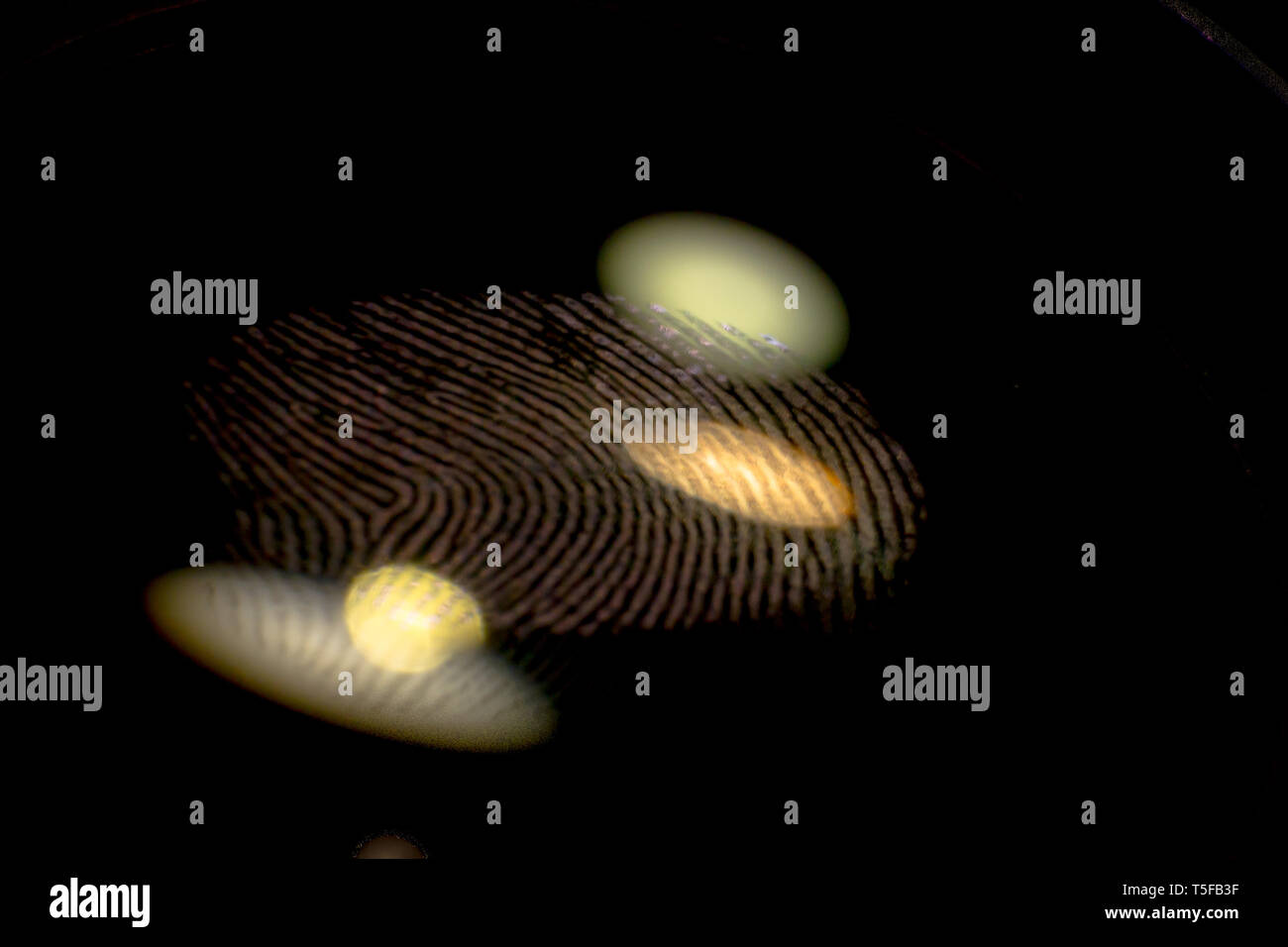 fingerprint on the black glass abstract Stock Photo - Alamy
