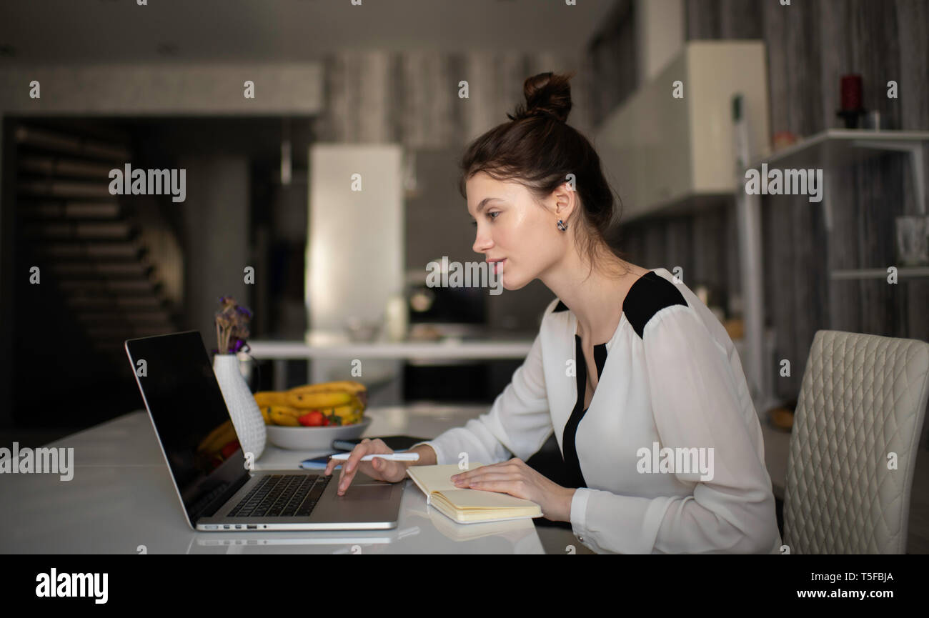 Young Woman Working From Her Studio Office At Home Stock Photo - Alamy