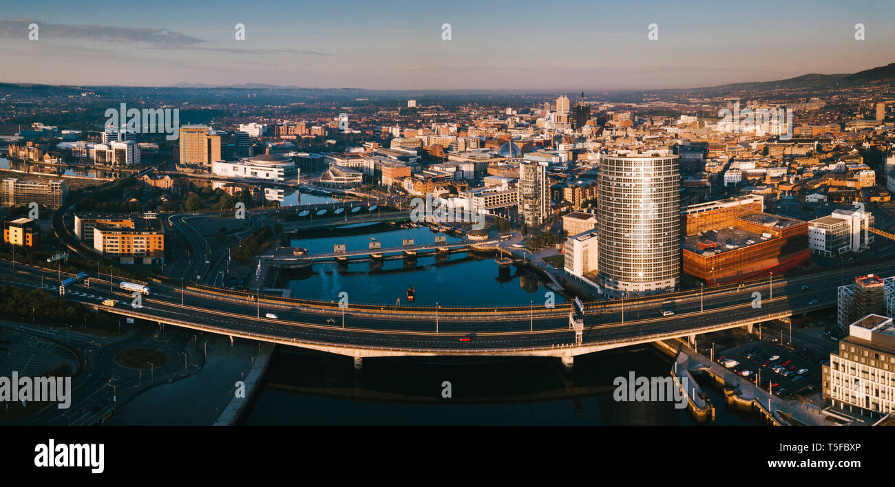 Aerial view belfast river lagan hi-res stock photography and images - Alamy