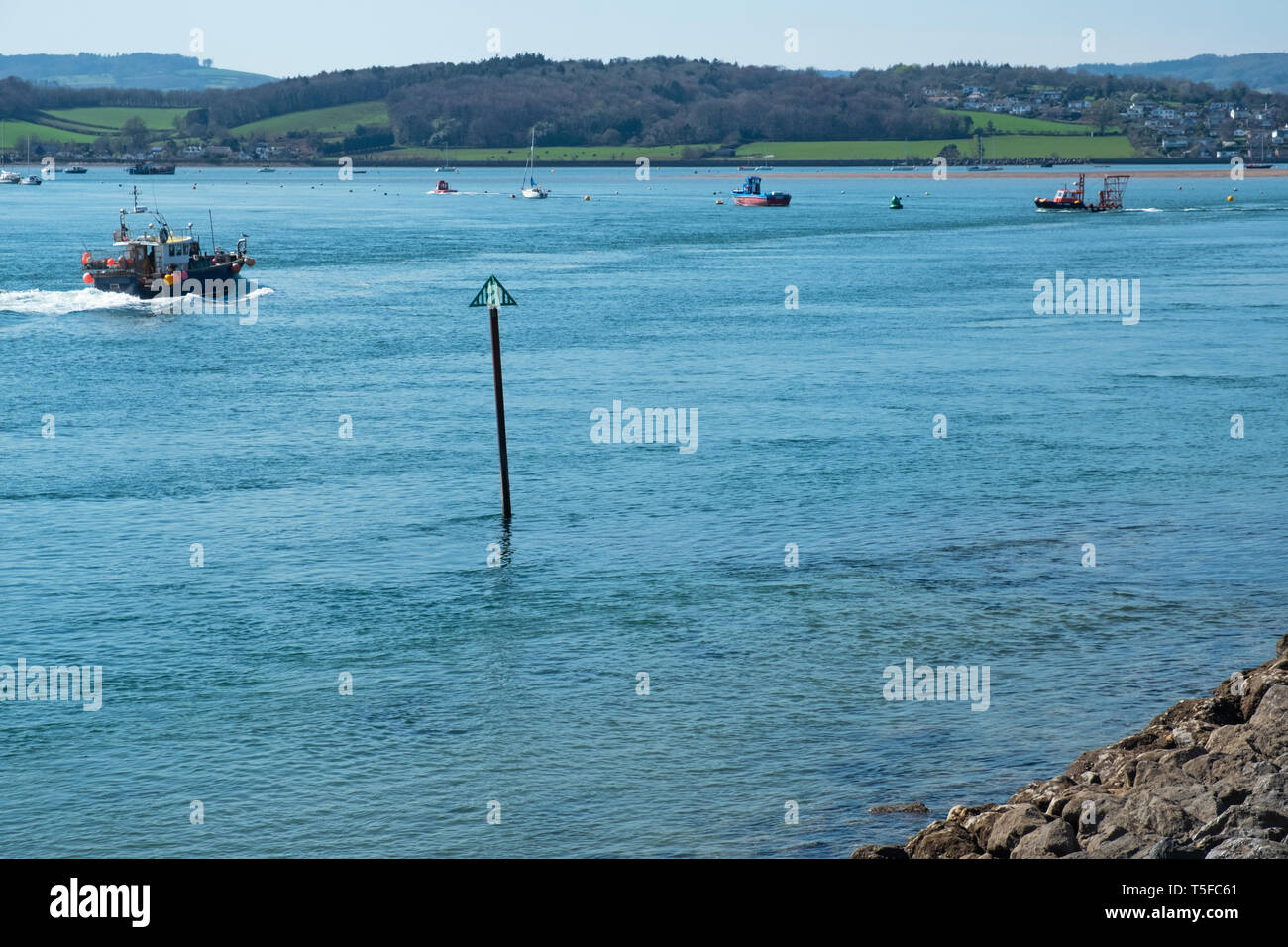 View of the river Exe estuary near Exmouth in South Devon UK Stock ...