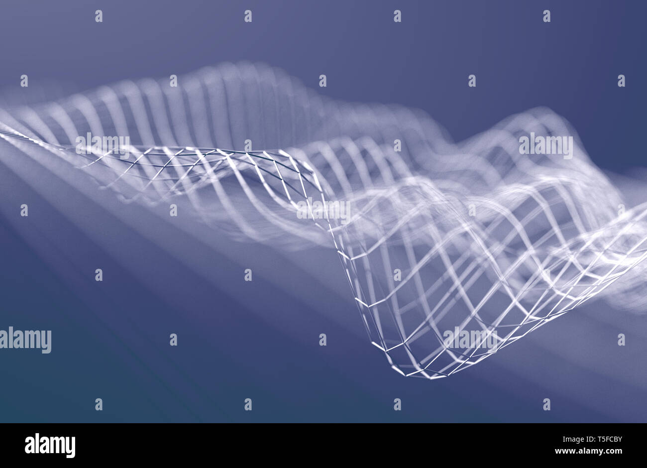 Abstract connecting dots and lines.Close up science and technology dark ...