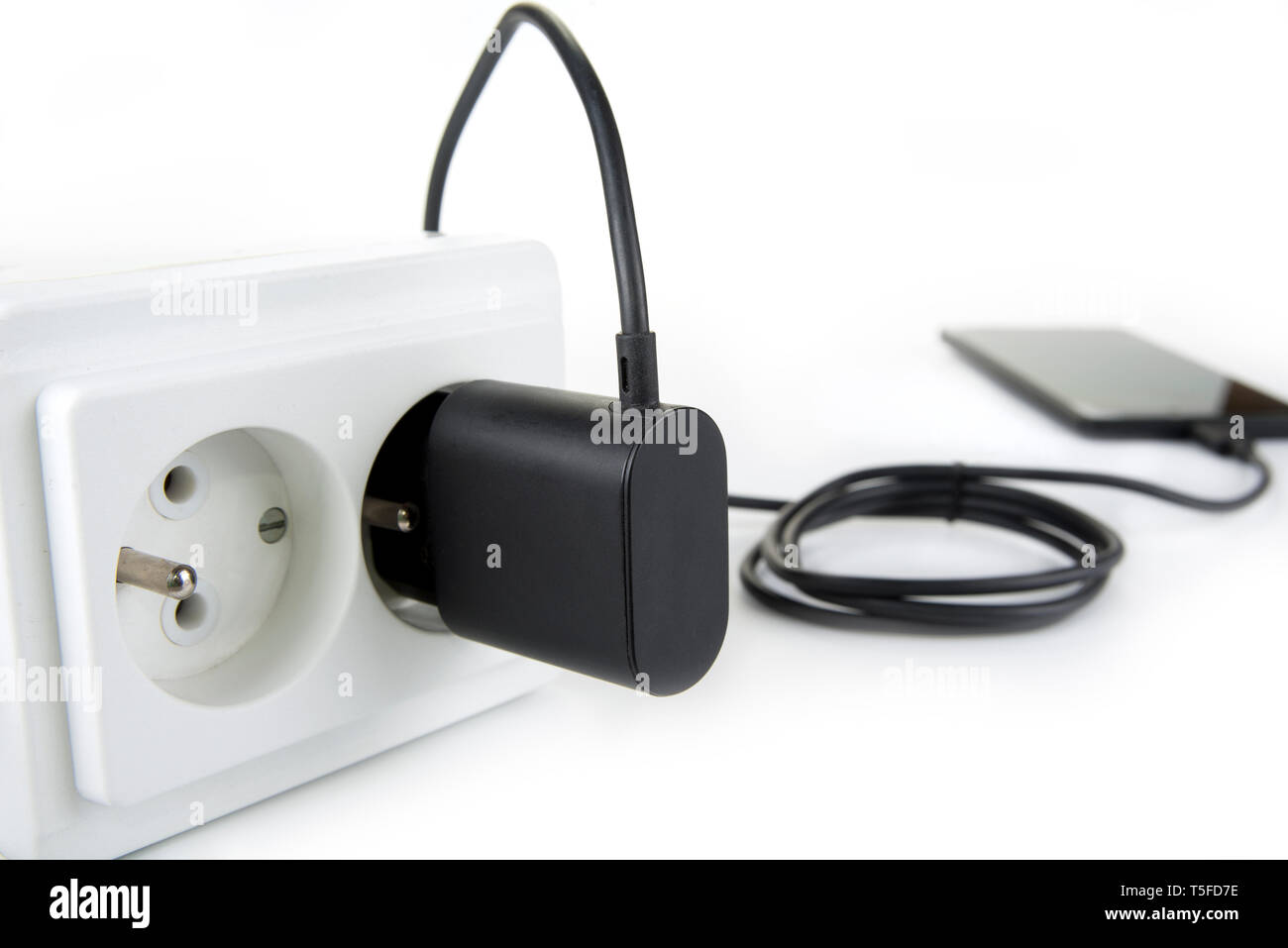 Smartphone charging in wall hi-res stock photography and images - Alamy